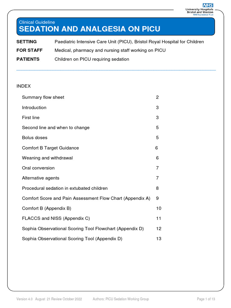 Sedation and Analgesia On Picu-4 | PDF | Midazolam | Analgesic