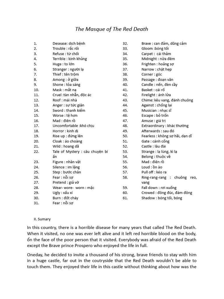 The Masque of The Red Death | PDF