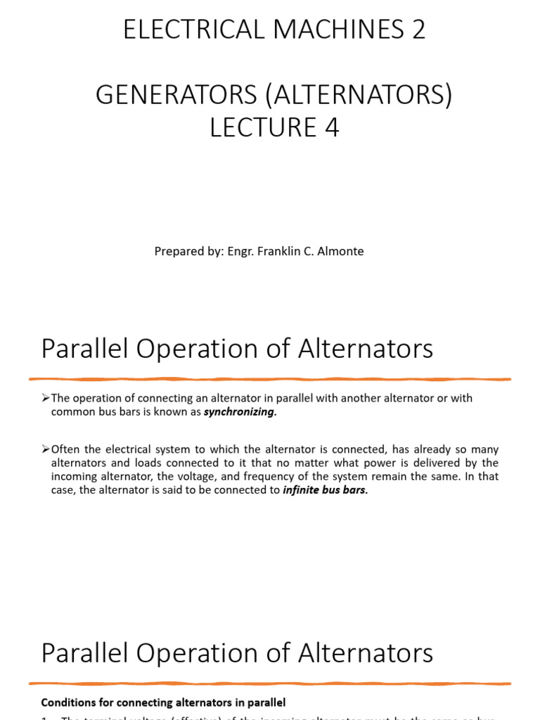 Ele 099 Alternotor Lec 4 | PDF