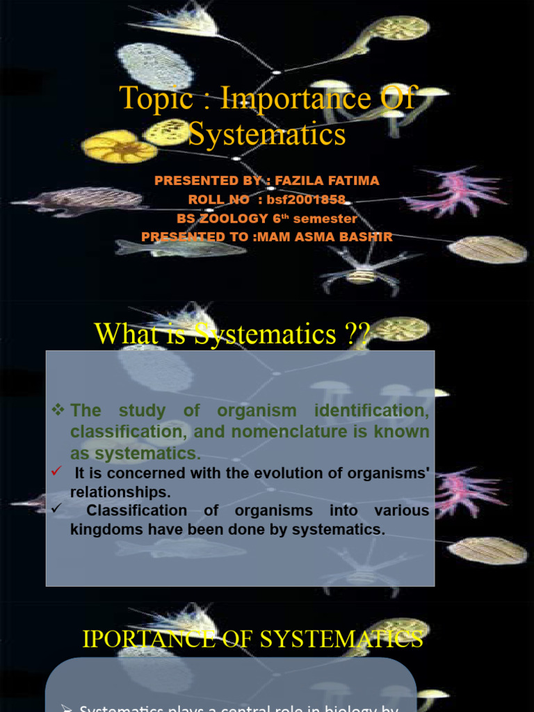 Importance of Systematics | PDF | Taxonomy (Biology) | Evolution