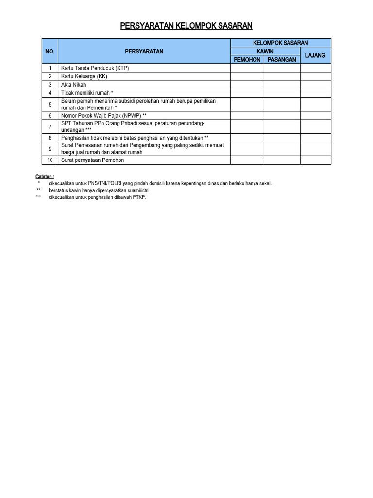 Form KPR Subsidi 2023 | PDF