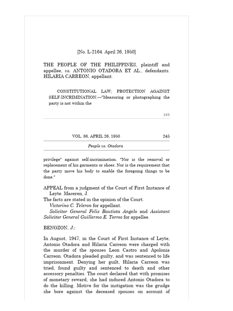 People V Otadora (Principal) | PDF | Murder | Prosecutor