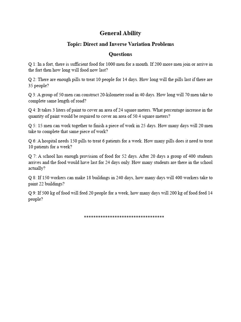 Unitary Method, Questions | PDF