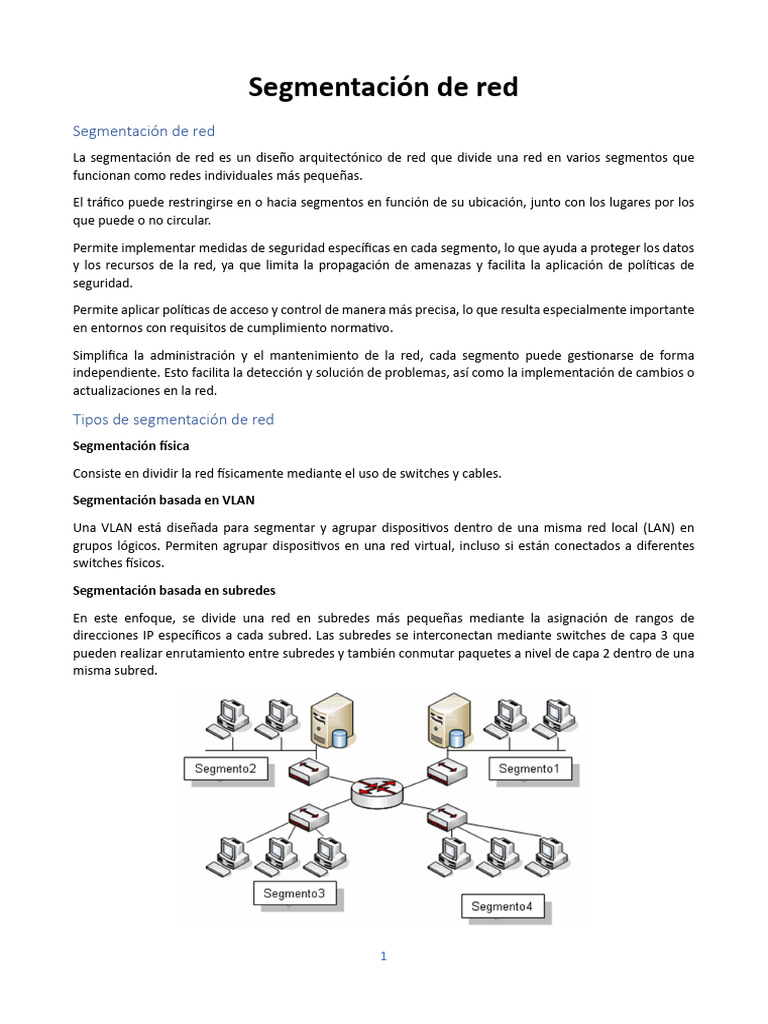 Segmentación de Red: Tipos y Beneficios | PDF | Informática