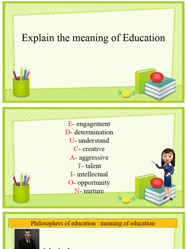 Explain The Meaning of Education | PDF
