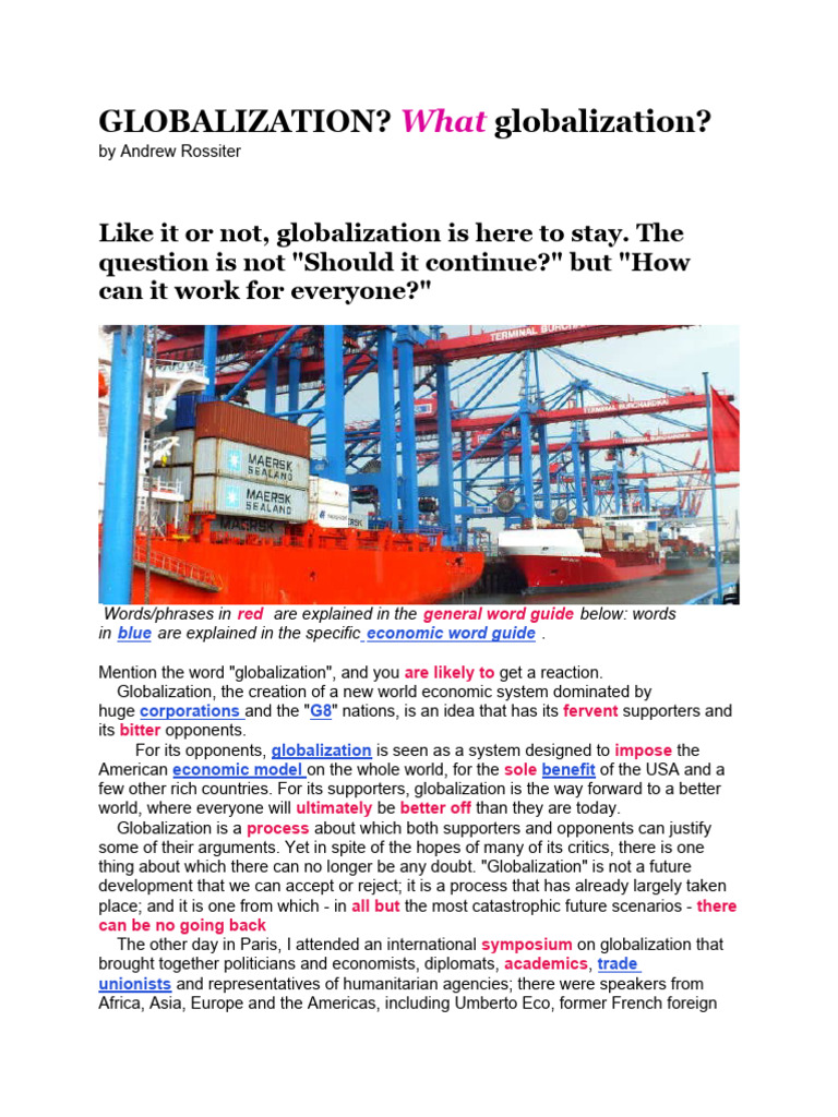 GLOBALIZATION | PDF | Globalization | Trade