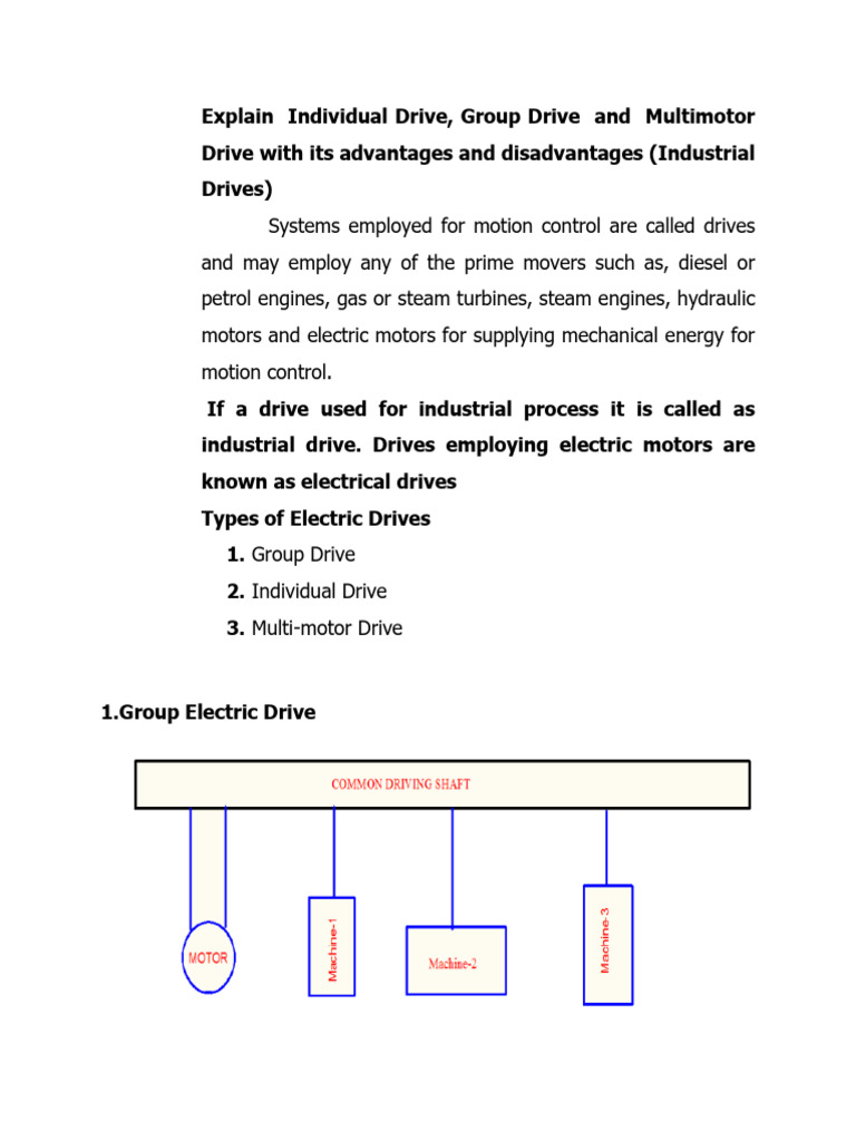 Group, Individual, Multimotor Drives | PDF | Engines | Machines