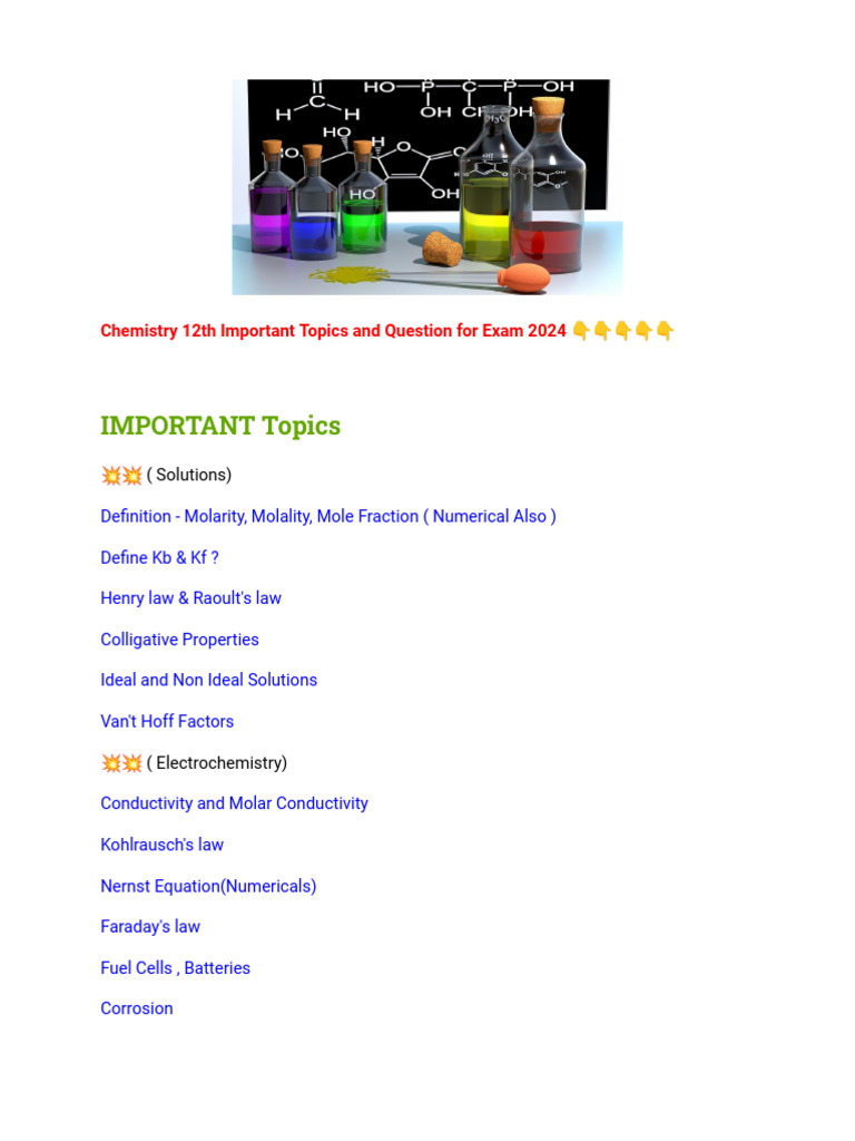 12th chemistry (1) | PDF | Chemical Reactions | Reaction Rate
