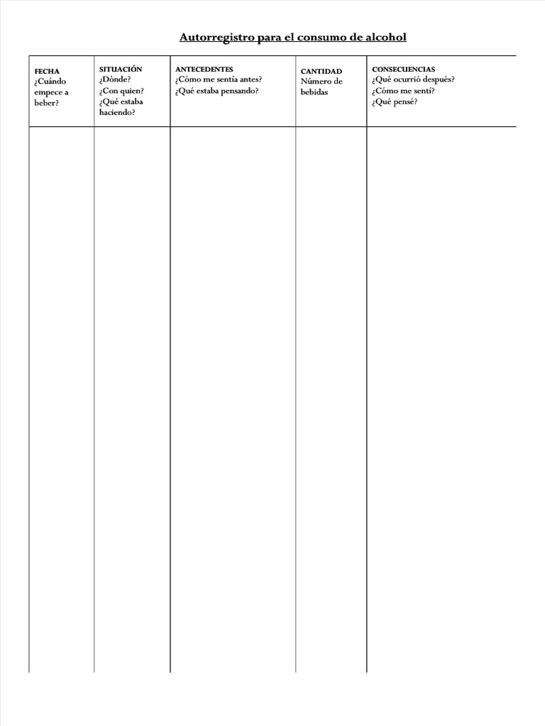 PDF Autorregistro para El Consumo de Alcohol - Compress | PDF