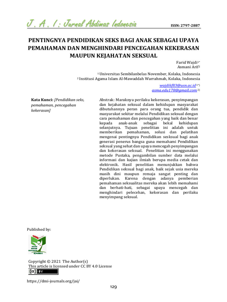 Pentingnya Pendidikan Seks Bagi Anak Seb | PDF