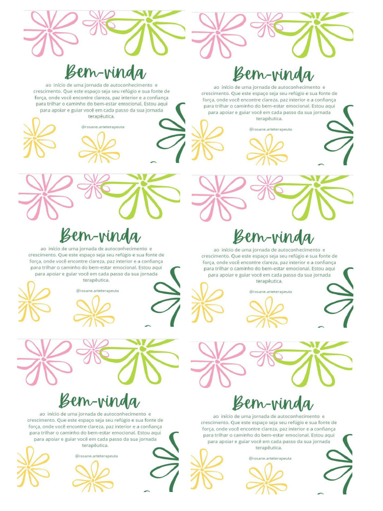 Boas-Vindas Mensagem | PDF