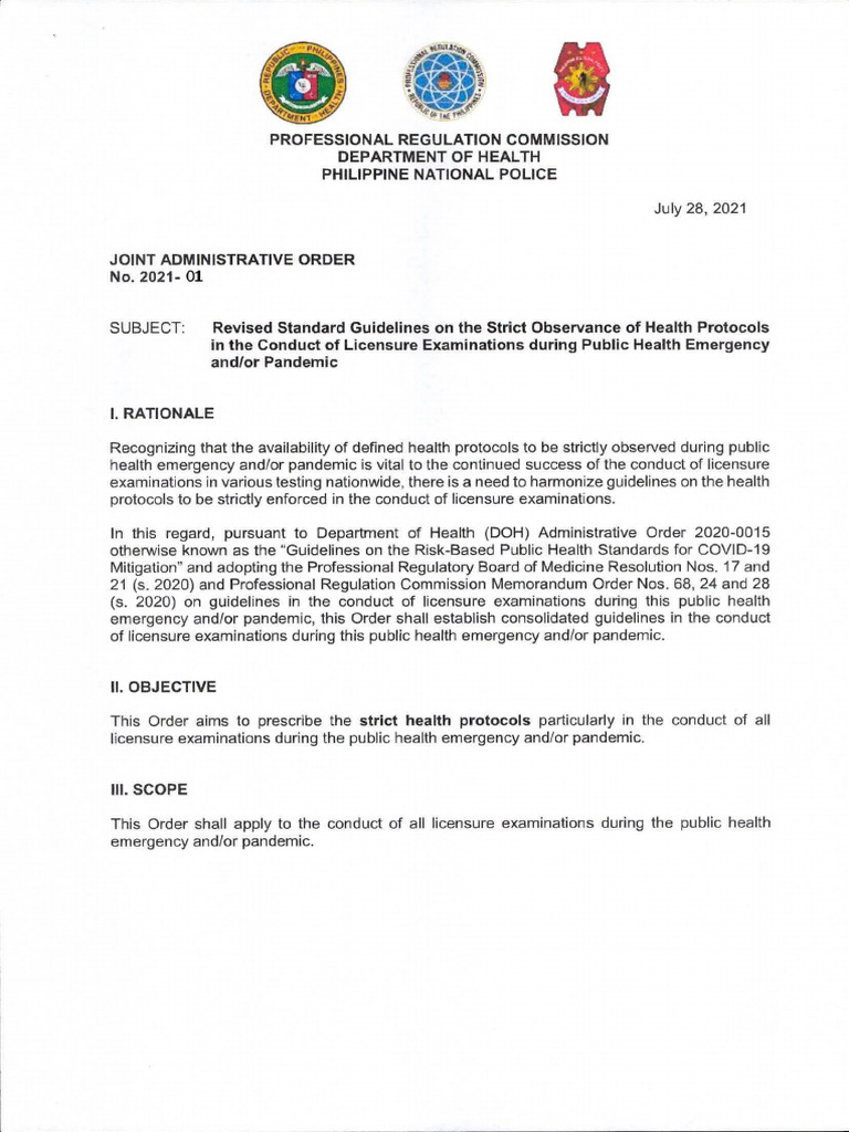1 Prc-Doh-Pnp Jao 2021-01 Revised Standard Guidelines in The Conduct of ...