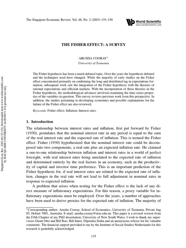 12 The Fisher Effect - A Survey | PDF
