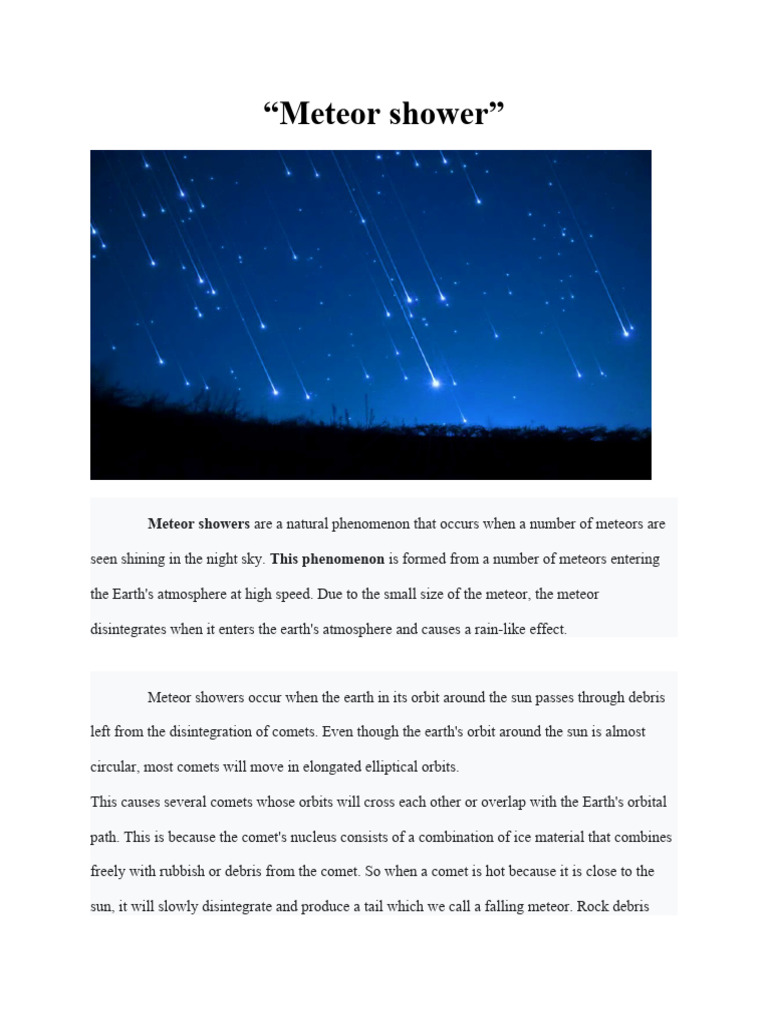 Meteor shower | PDF