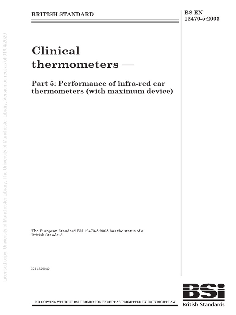 BS en 12470 5 2003 | PDF | Metrology