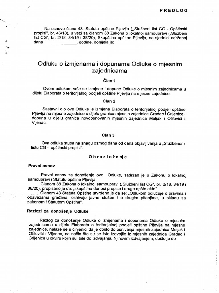 Odluka Mjesne Zajednice 26032021 | PDF