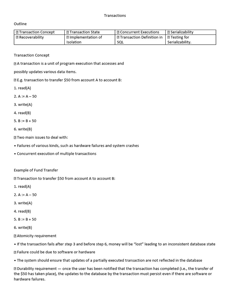 Transactions | PDF | Database Transaction | Operating System Technology