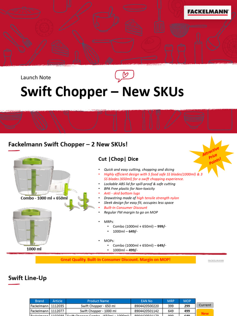 Launch Note - Swift Chopper New SKUs | PDF