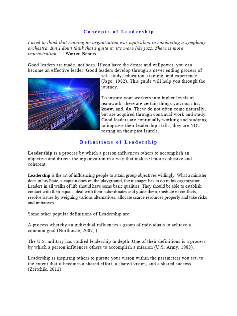 Concepts of Leadership Semi Final | PDF | Leadership | Knowledge