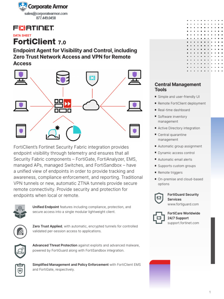 FortiClient Datasheet | PDF | Technology & Engineering