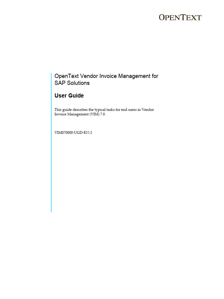 OpenText VIM7.0.0 - UserGuide | PDF | Graphical User Interfaces | Customer Relationship Management