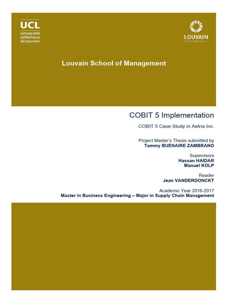 Implémentation COBIT 5-Eng | PDF | Governance | Swot Analysis