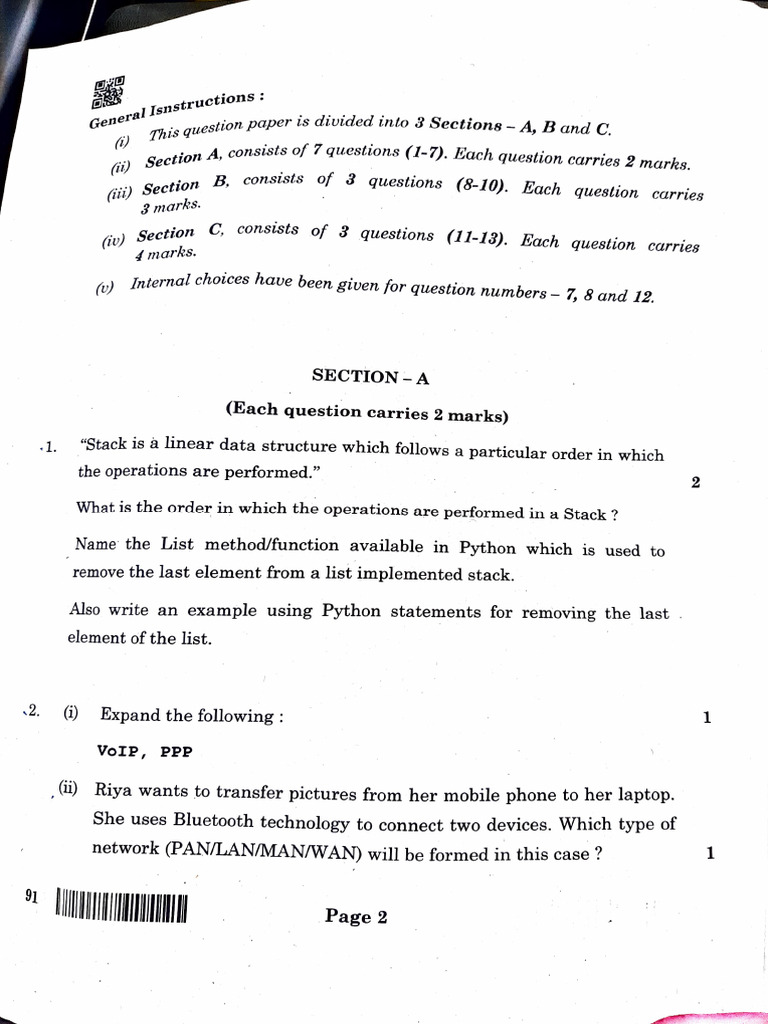 Cbse 2022 CS QP 13-6-22 | PDF | Computer Network | Data Management