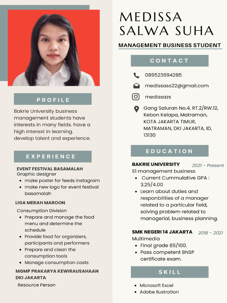 CV Medissa Salwa 2023 | PDF