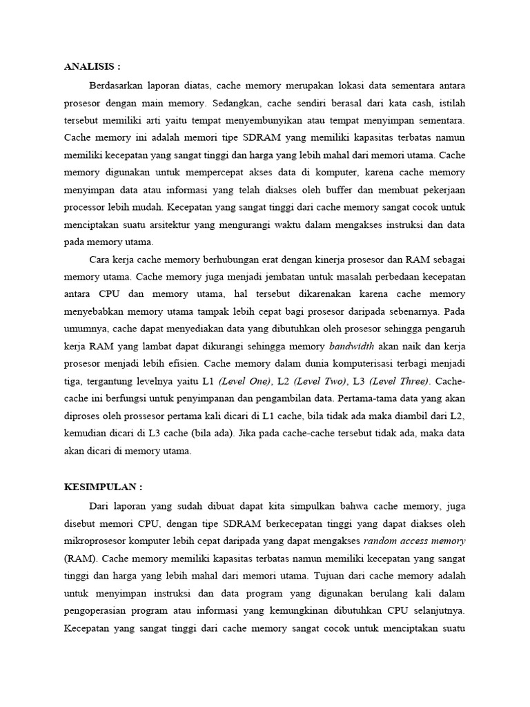 Analisis Dan Kesimpulan Laporan AOK | PDF
