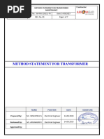 Method Statement Transformer Installation | PDF | Transformer | Tools