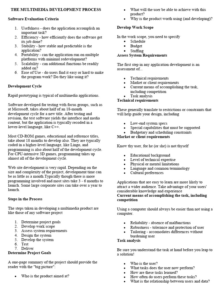 The Multimedia Development Process | PDF | Computer Programming | System
