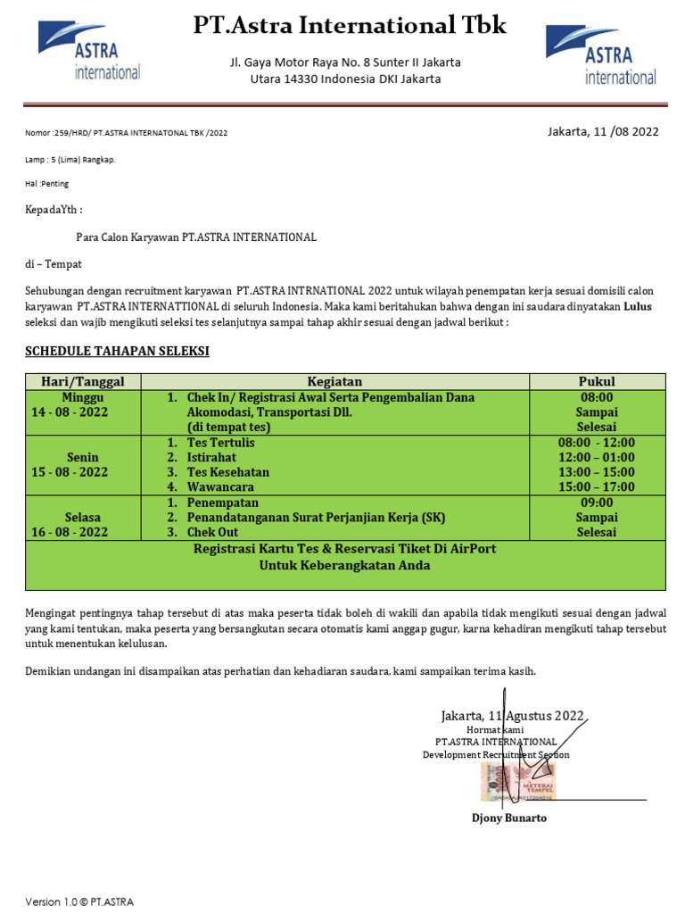 PT - ASTRA International Jakarta | PDF