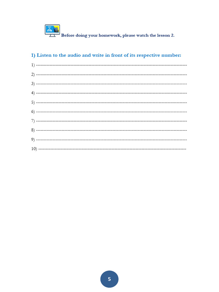 Homework Audio Exercise | PDF