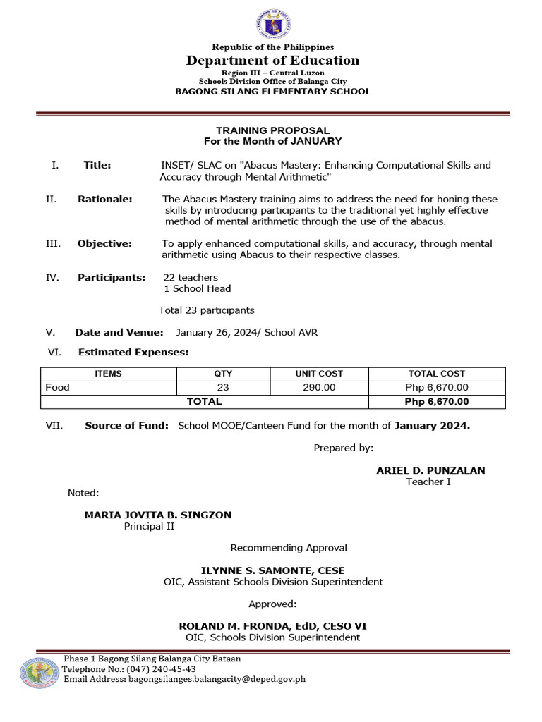 Inset Proposal Math | PDF | Mathematics Inset Proposal Math | PDF | Mathematics