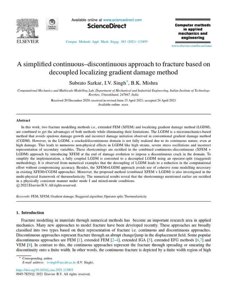 Split-A Simplified Continuous-Discontinuous Approach To Fracture Based ... Split-A Simplified Continuous-Discontinuous Approach To Fracture Based ...