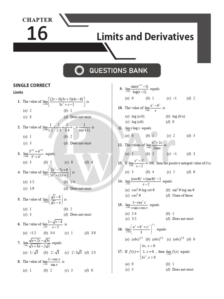 657853e9b1eb6f0018e4650d - ## - 16 - Limits and Derivatives - Question ...