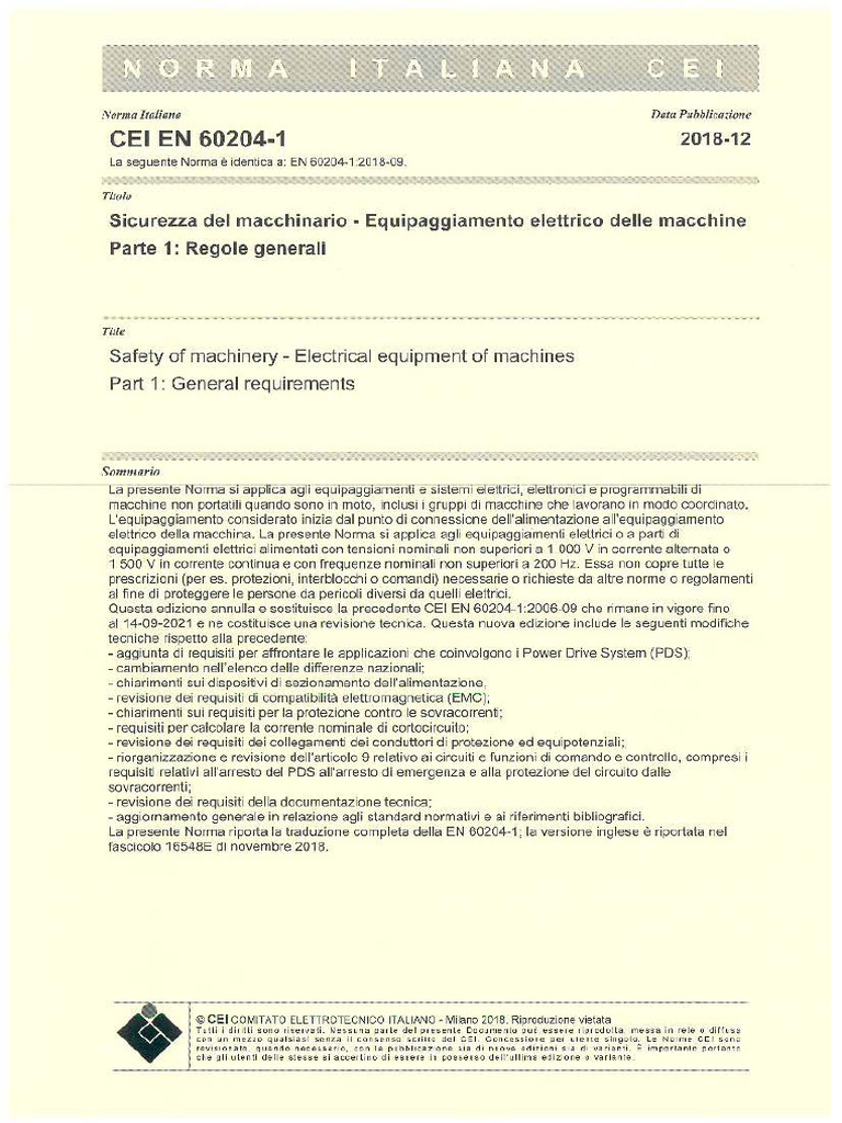 Cei en 60204-1 - 2018 | PDF