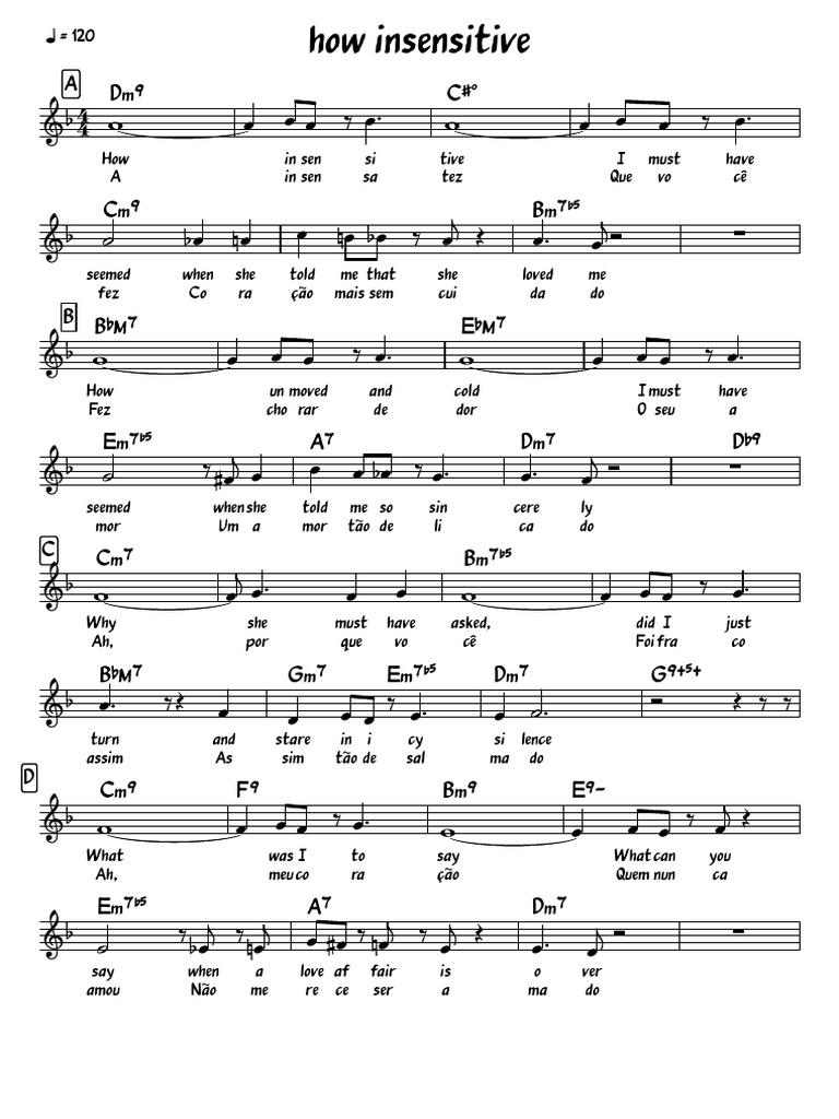 Jobim Ac-How Insensitive-RB | PDF