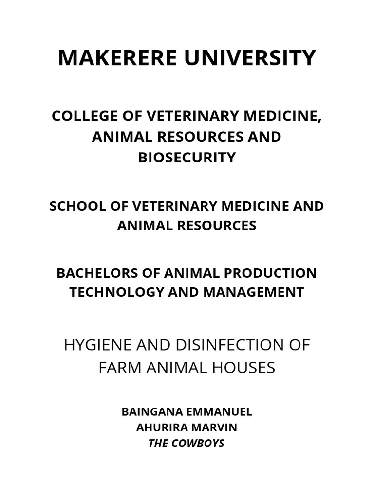 Hygiene and Disinfection of Farm Animal Houses | PDF | Disinfectant ...