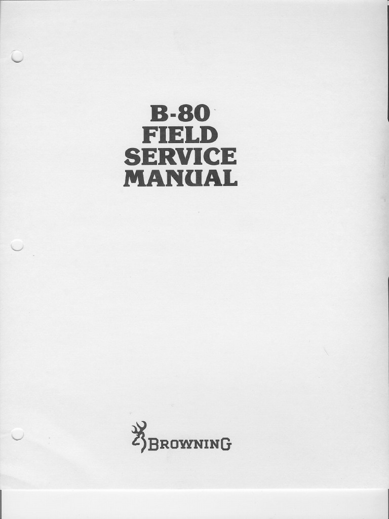 Browning b80 FSM | PDF
