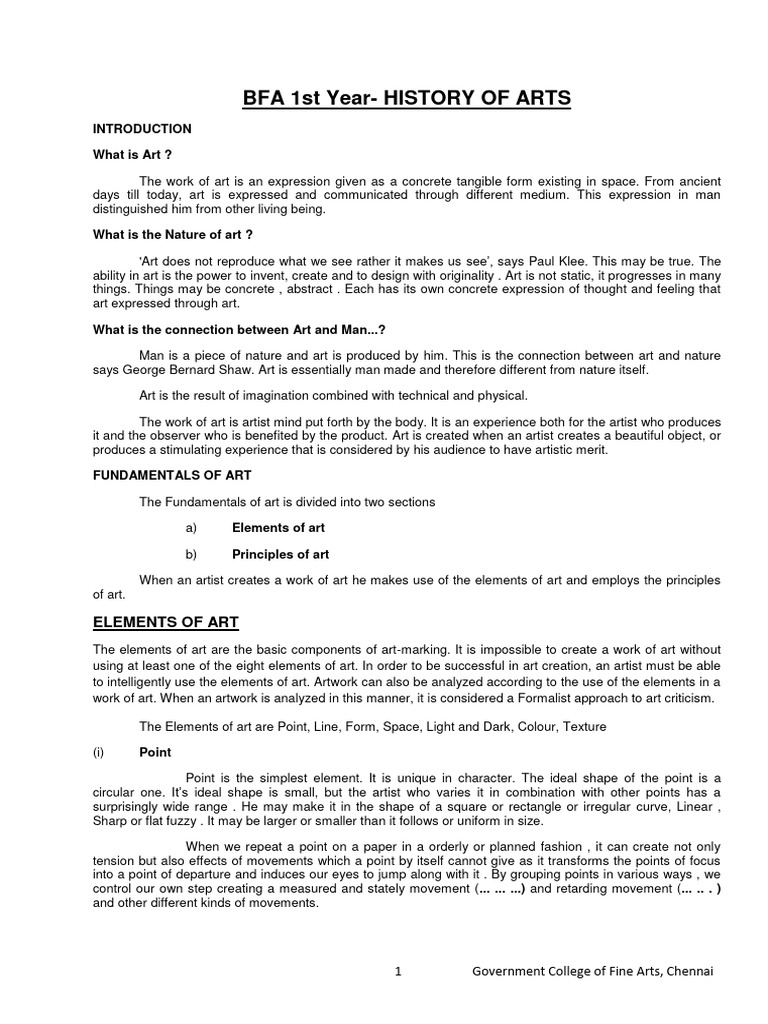 BFA I Year History of Arts NOTES 2021 | PDF