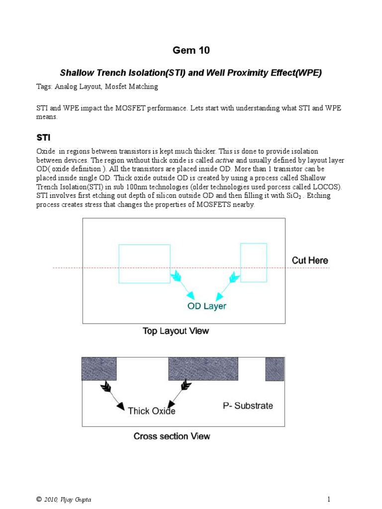 STI and WPE Effects on MOSFETs | PDF
