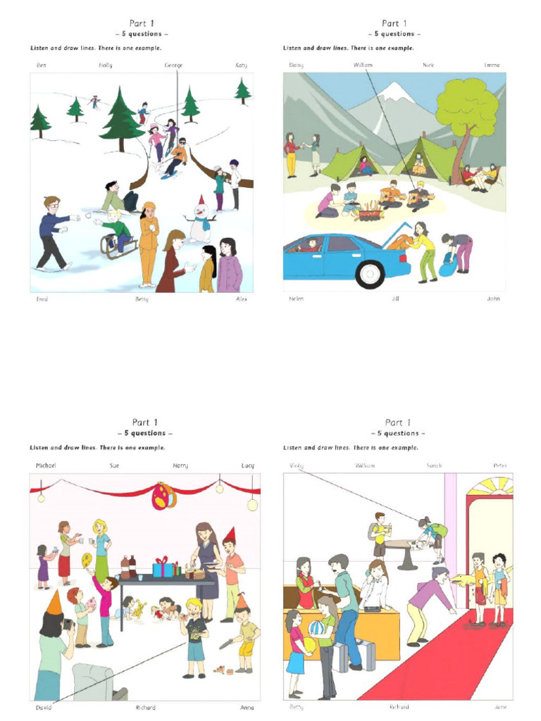 tests 2-5 FLYERS Practice Tests Plus organized by parts | PDF