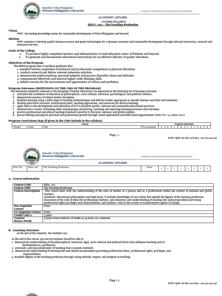 Educ 102 THE TEACHING PROFESSION | PDF | Teachers | Educational Technology