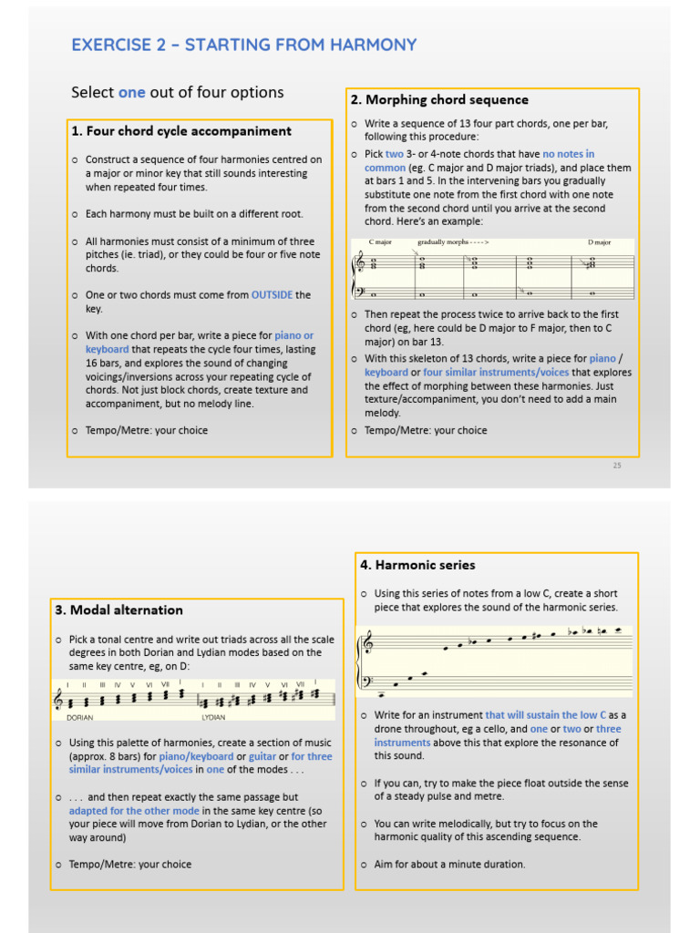 Harmony Exercises | PDF