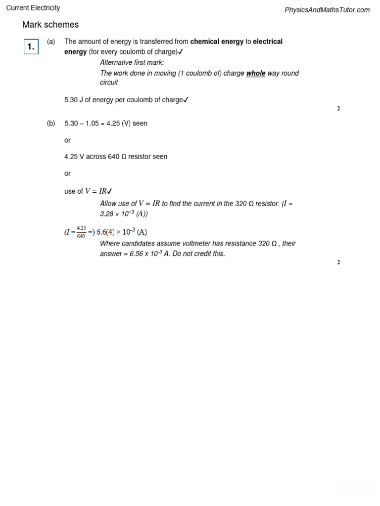 5.1. Current Electricity MS | PDF | Series And Parallel Circuits | Electrical Engineering