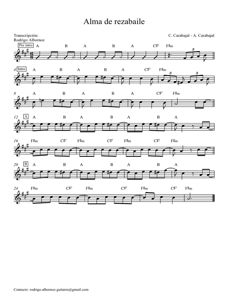 Alma de rezabaile - Partitura completa | PDF