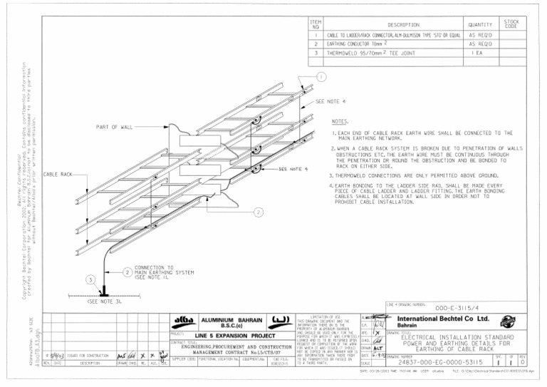 Electrical Installation Standards - Earthing of Cable Racks | PDF