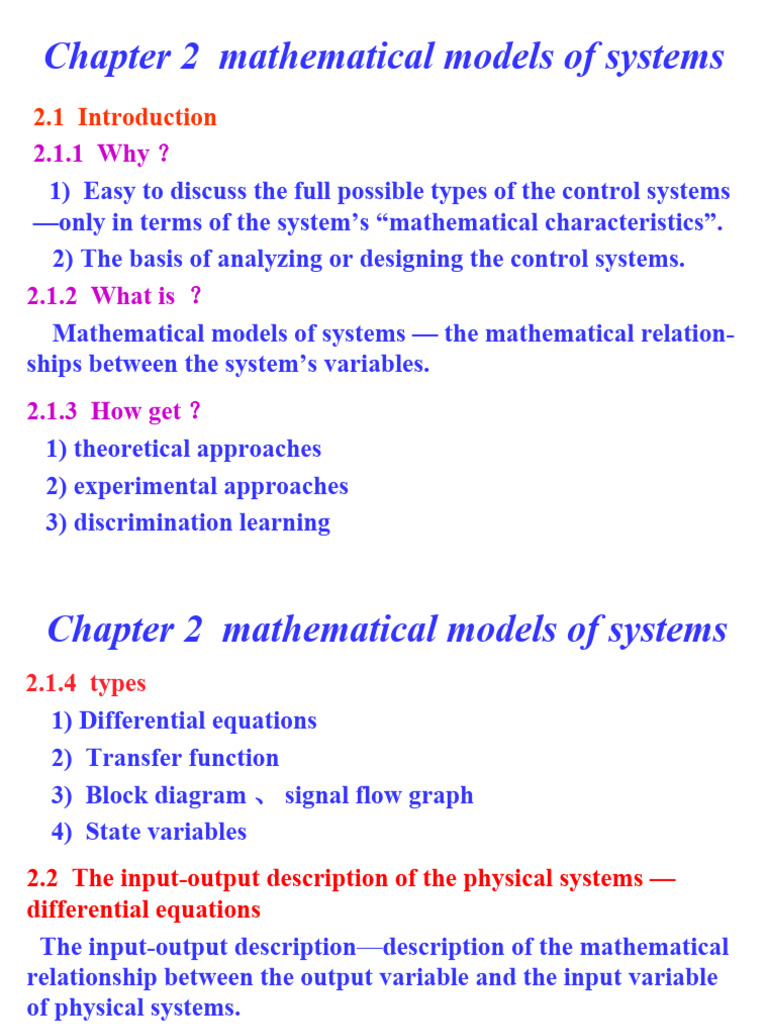 chapter2-1 | PDF | Nonlinear System | Input–Output Model