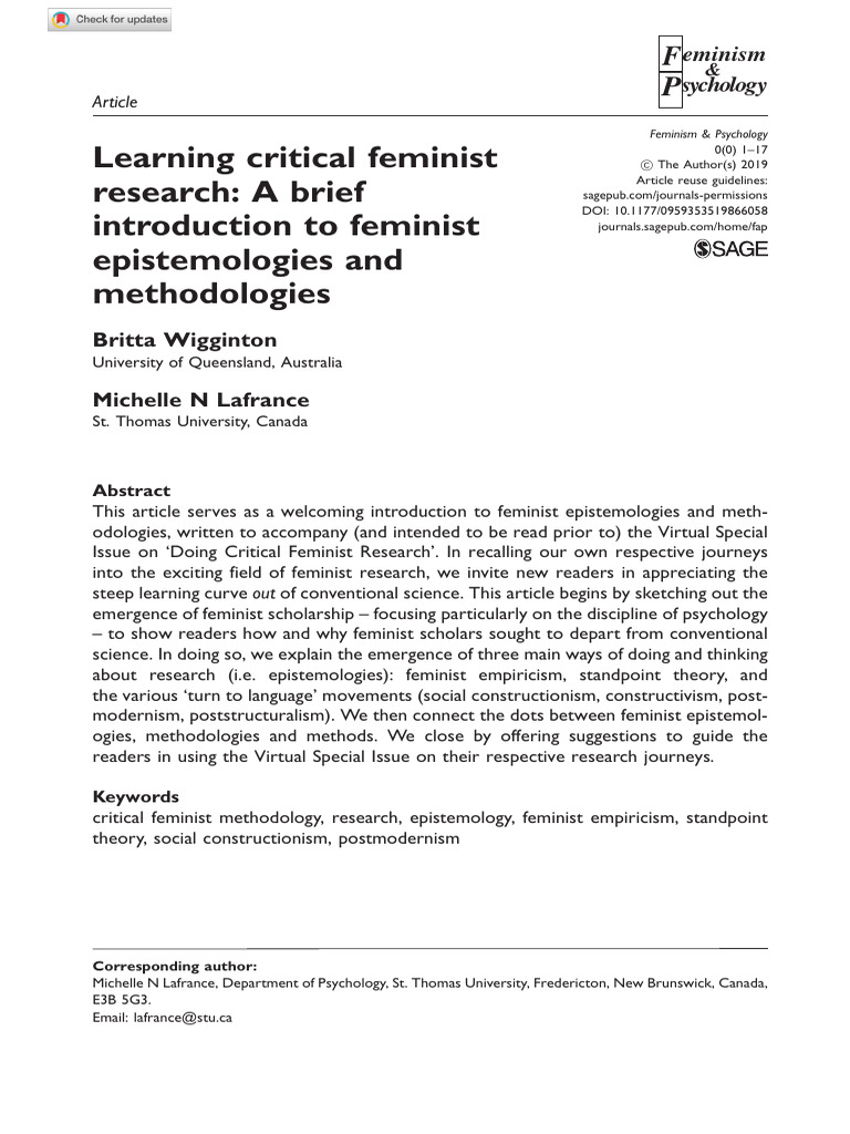 Feminist Theories | PDF | Feminism | Gender Studies